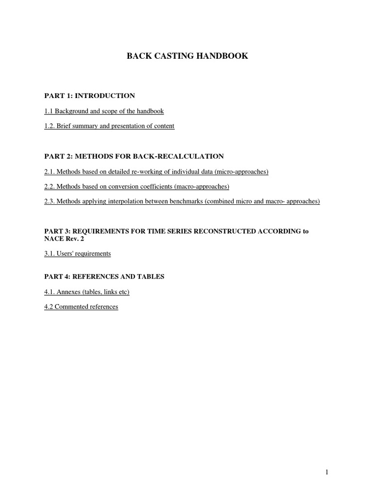 UN Back Casting Handbook | PDF | Time Series | Statistical Classification
