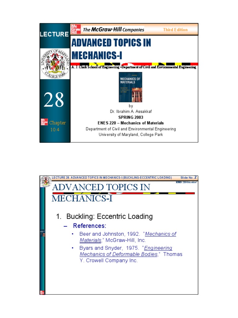 Buckling and Eccentric Load | PDF | Buckling | Column