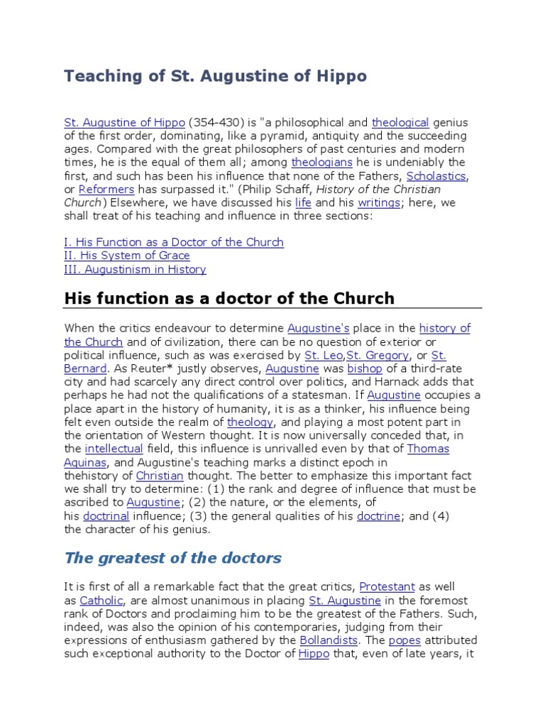 St. Augustine's Enduring Influence | PDF | Augustine Of Hippo ...