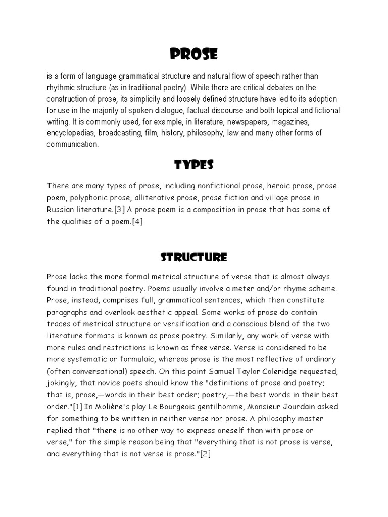 Prose | Prose | Poetry