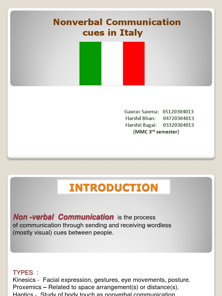 Non-Verbal Comm in Italy | PDF | Nonverbal Communication | Body Language