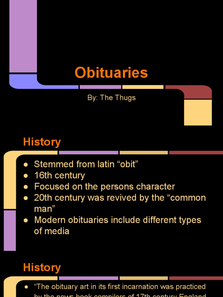 Types and History of Obituaries | PDF | Obituary | Newspapers