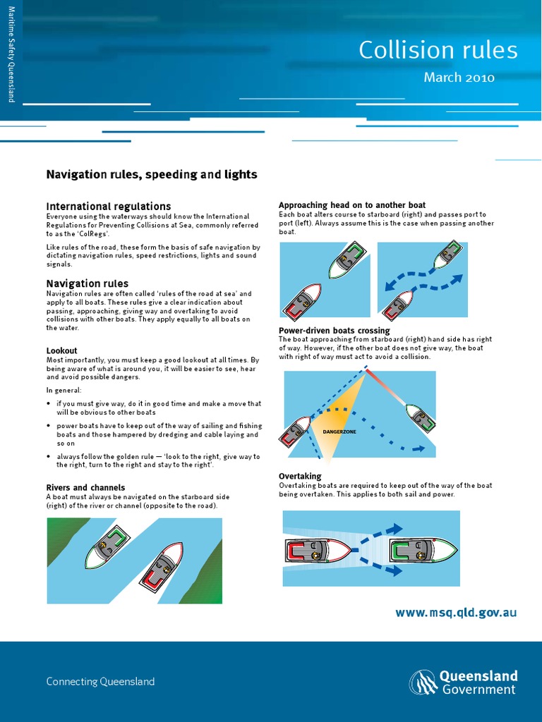 PDF Factsheet Collision Rules | PDF | Traffic | Boats