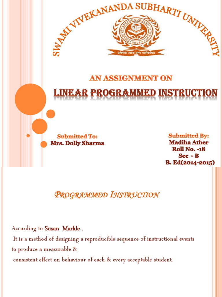 Linear Programme Instruction | PDF | Reinforcement | Learning