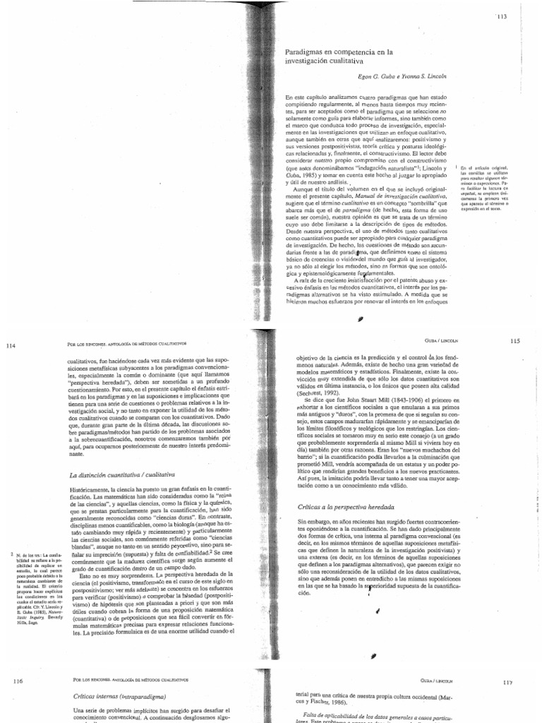 Paradigma en Competencia en La Investigacion Cualitativa - Guba y ...