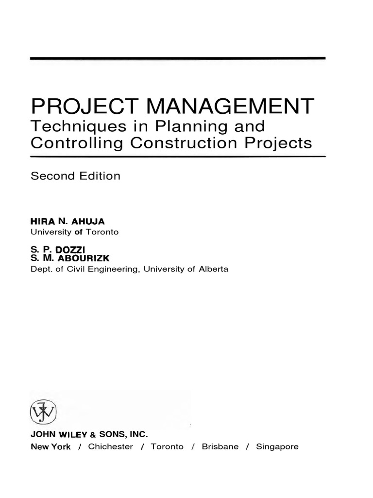 Techniques in Planning and Controlling Construction Projects 518 | PDF | Project Management | System