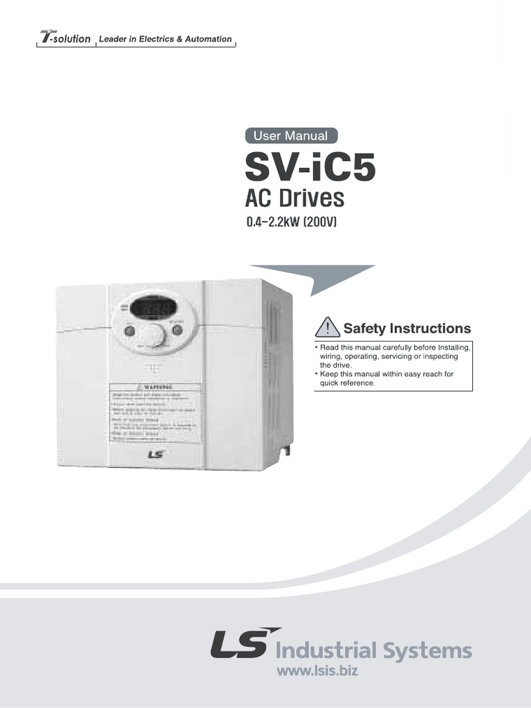 LS SV-iC5 Inverter User Manual | PDF | Power Inverter | Parameter ...