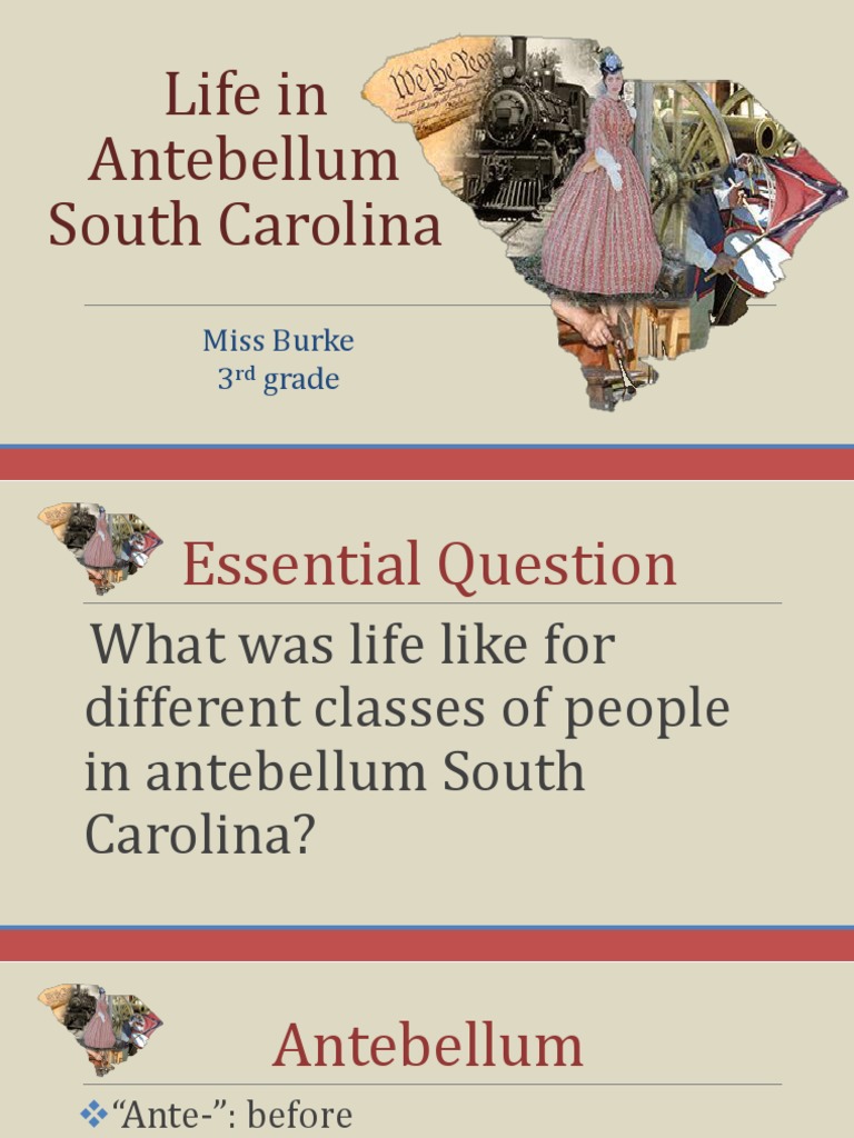 Life in Antebellum South Carolina Powerpoint | PDF | Plantations In The ...