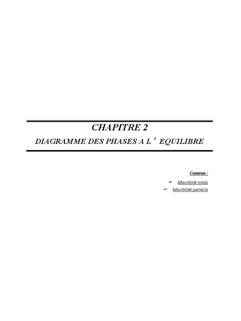 Chapitre 2 Diagrammes Equilibre PDF | PDF | Diagramme de phase | Alliage
