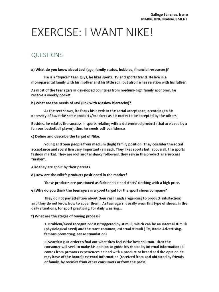 Nike Marketing Insights for Teens | PDF | Action (Philosophy ...