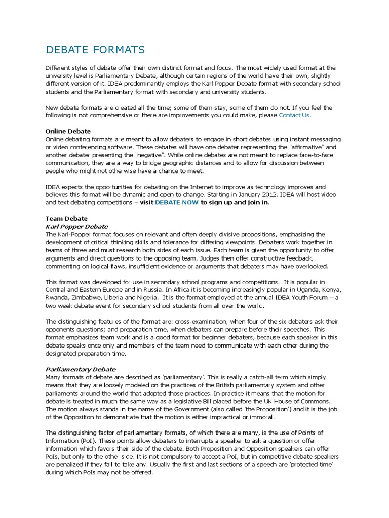 Debate Formats | Public Speaking | Cross Examination