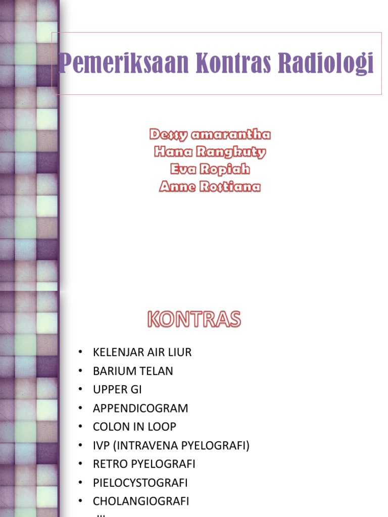 Pemeriksaan Kontras | PDF