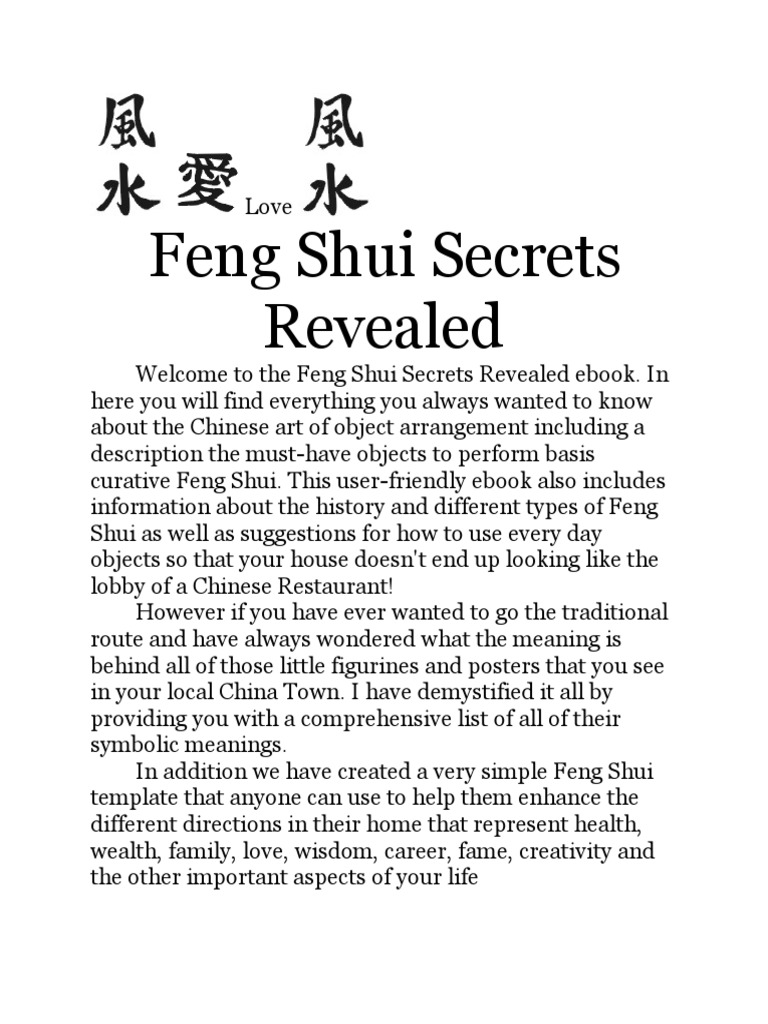 Feng Shui Secrets Revealed 98 | PDF | Yin And Yang | Feng Shui