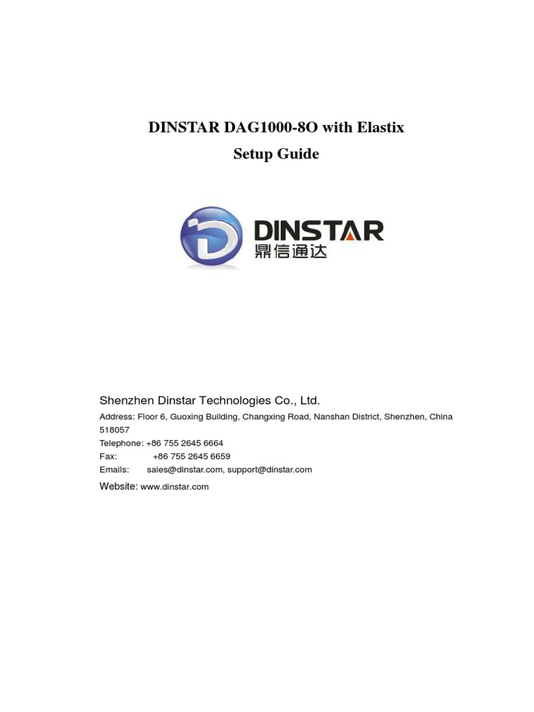 Dinstar Config Elastix | PDF | Session Initiation Protocol | Voice Over Ip