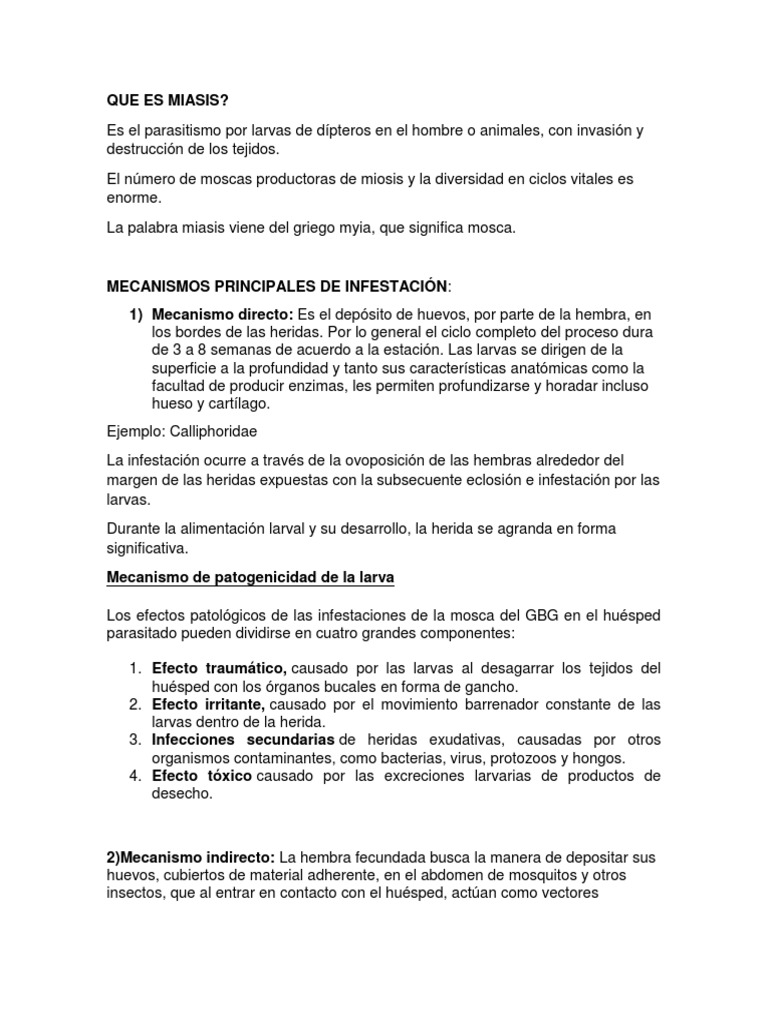 Que Es Miasis | PDF | Mosca | Especialidades Medicas