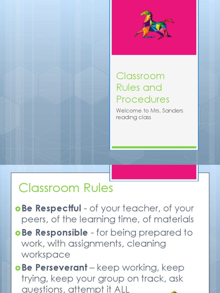 Classroom Rules and Procedures 12-13 | PDF