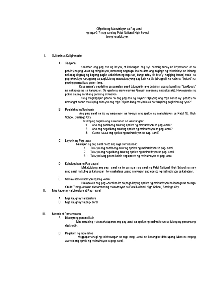 Malnutrisyon | PDF