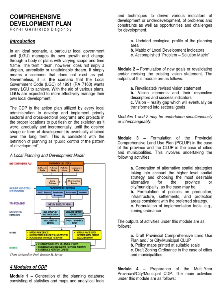 Comprehensive Development Plan For LGU | PDF