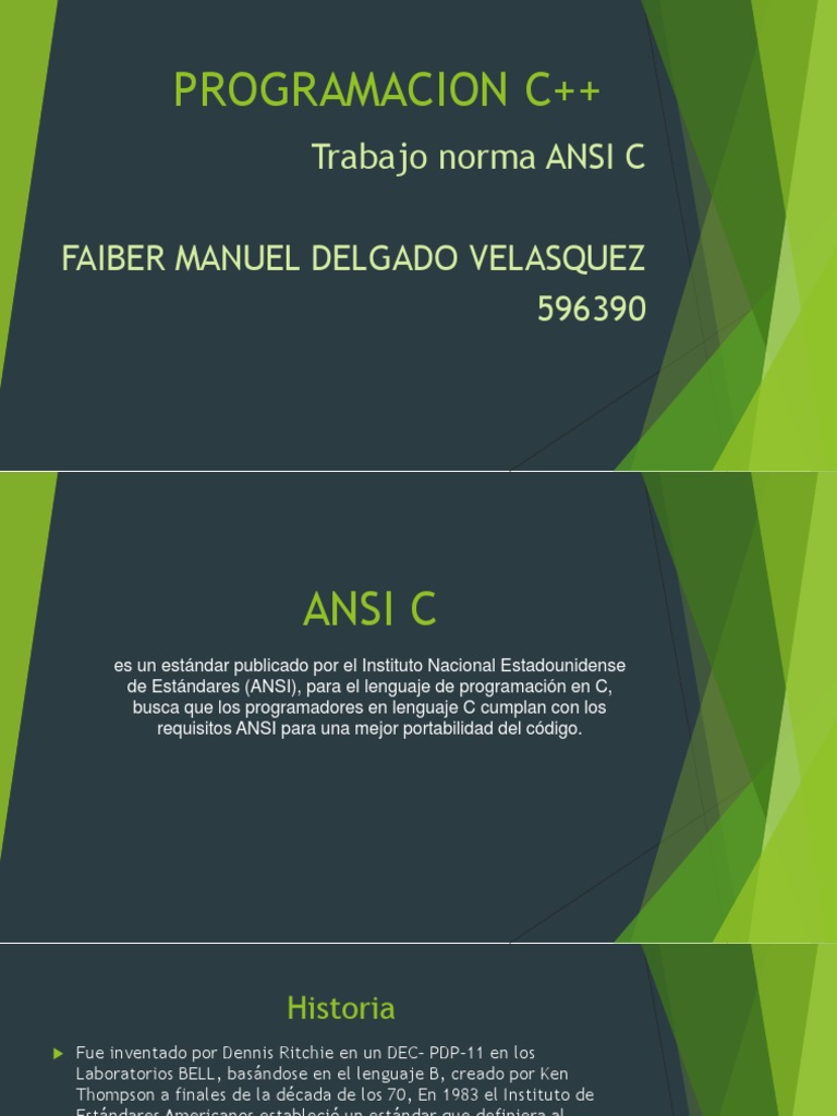 Norma ANSI C | Lenguaje de programación | Programación de computadoras