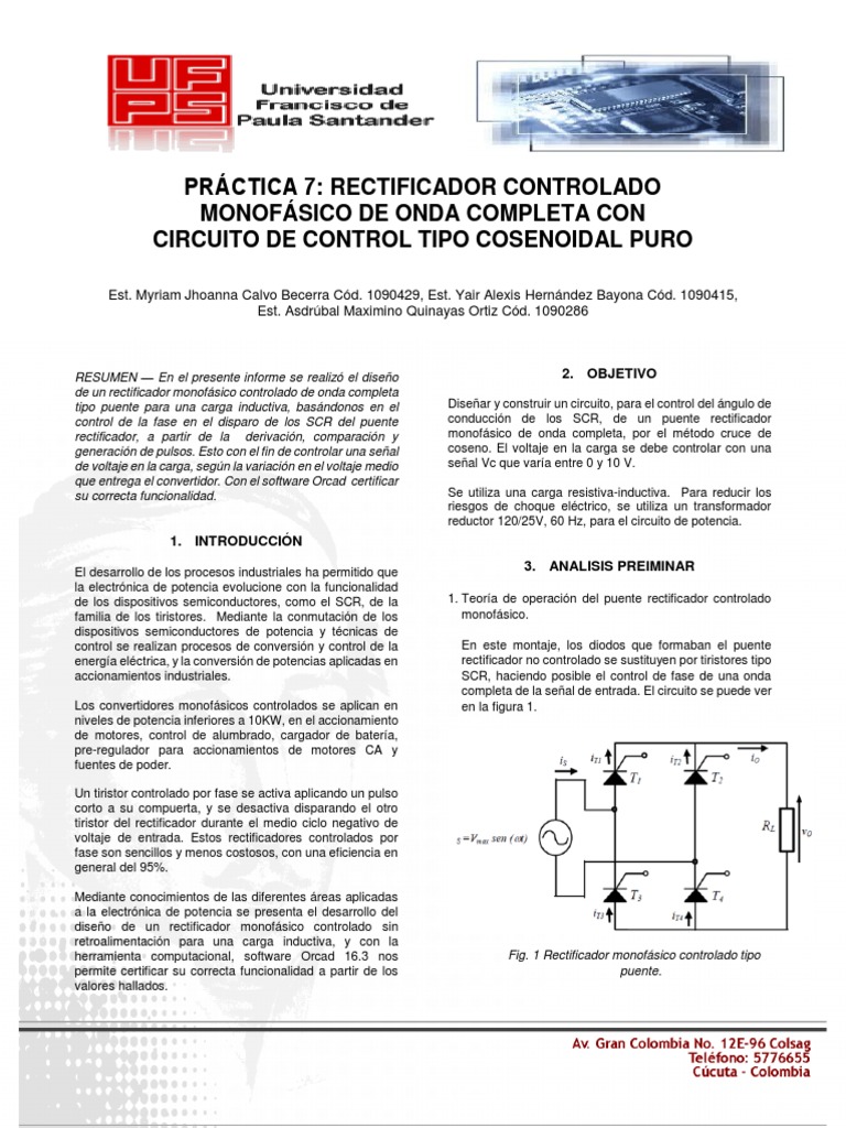 Control Cosenoidal Puro Carga Altamente Inductiva | PDF | Rectificador | Energia electrica