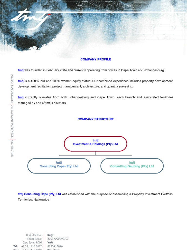 TMTJ Company Profile | PDF | Project Management | Economic Sectors