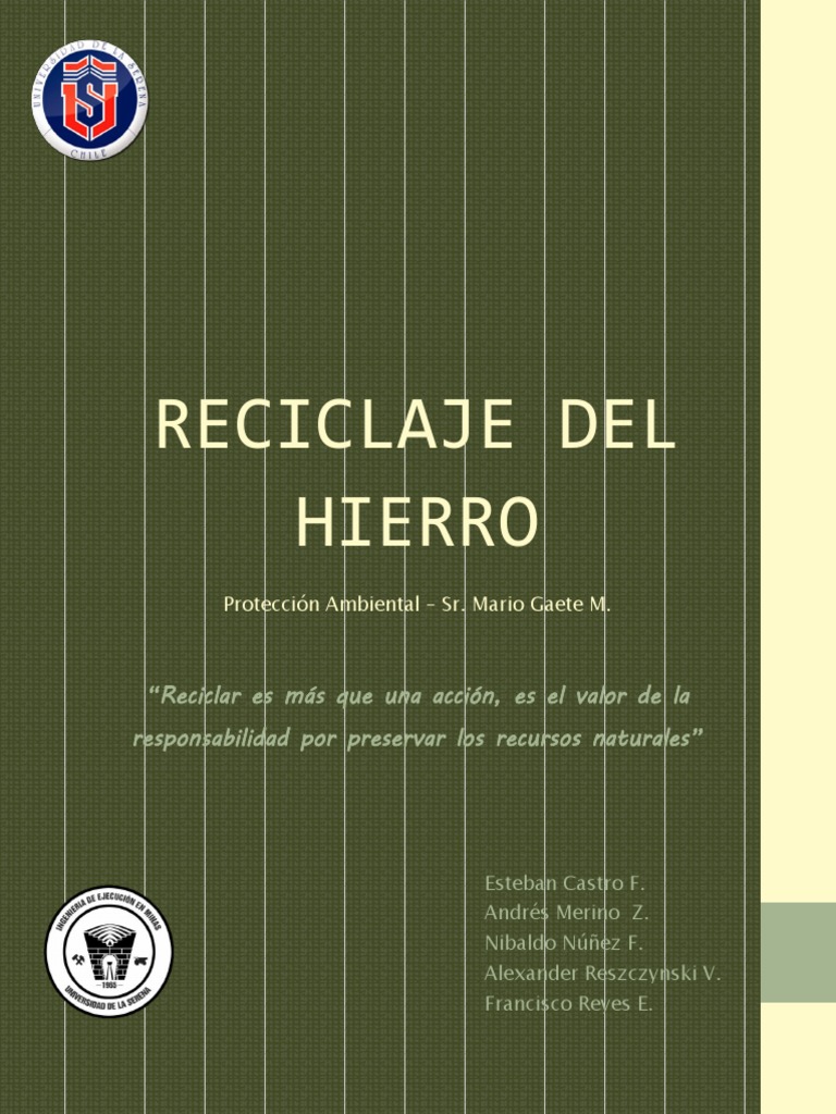 Reciclaje Del Hierro Pdf Pdf Acero Reciclaje