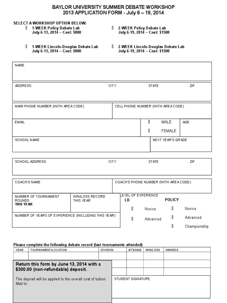 2014 Baylor Application | PDF | Career & Growth