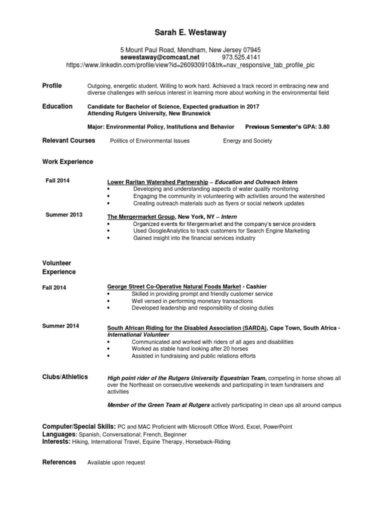 Sarah Westaway Resume 6 | PDF | Business