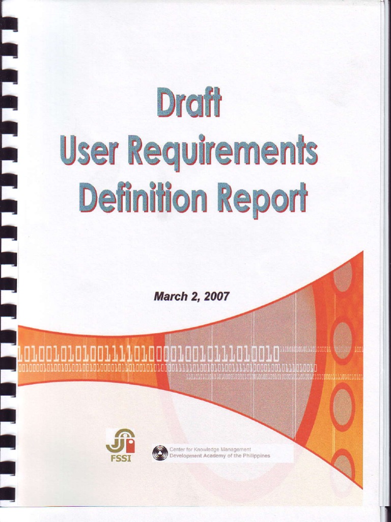 Draft User Requirements Definition Report | PDF | Justification ...