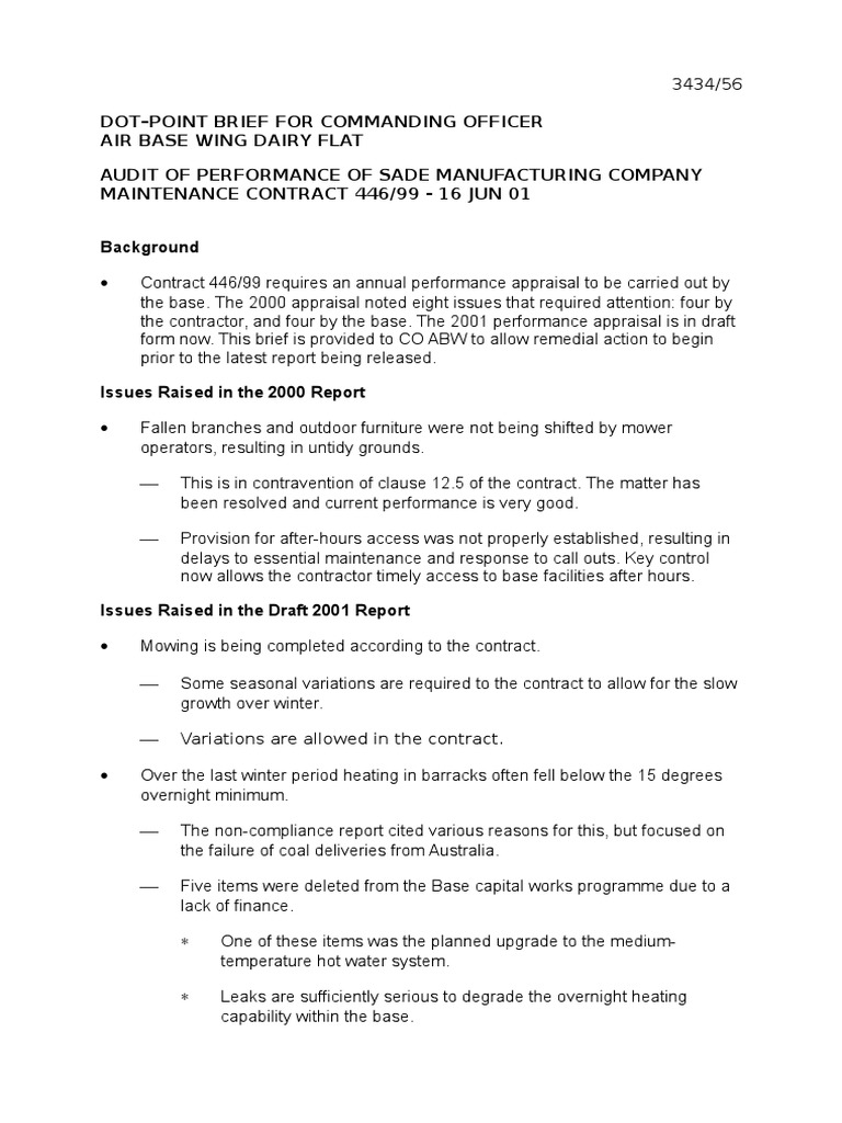 Dot Point Brief Example | Business | Nature | Free 30-day Trial | Scribd