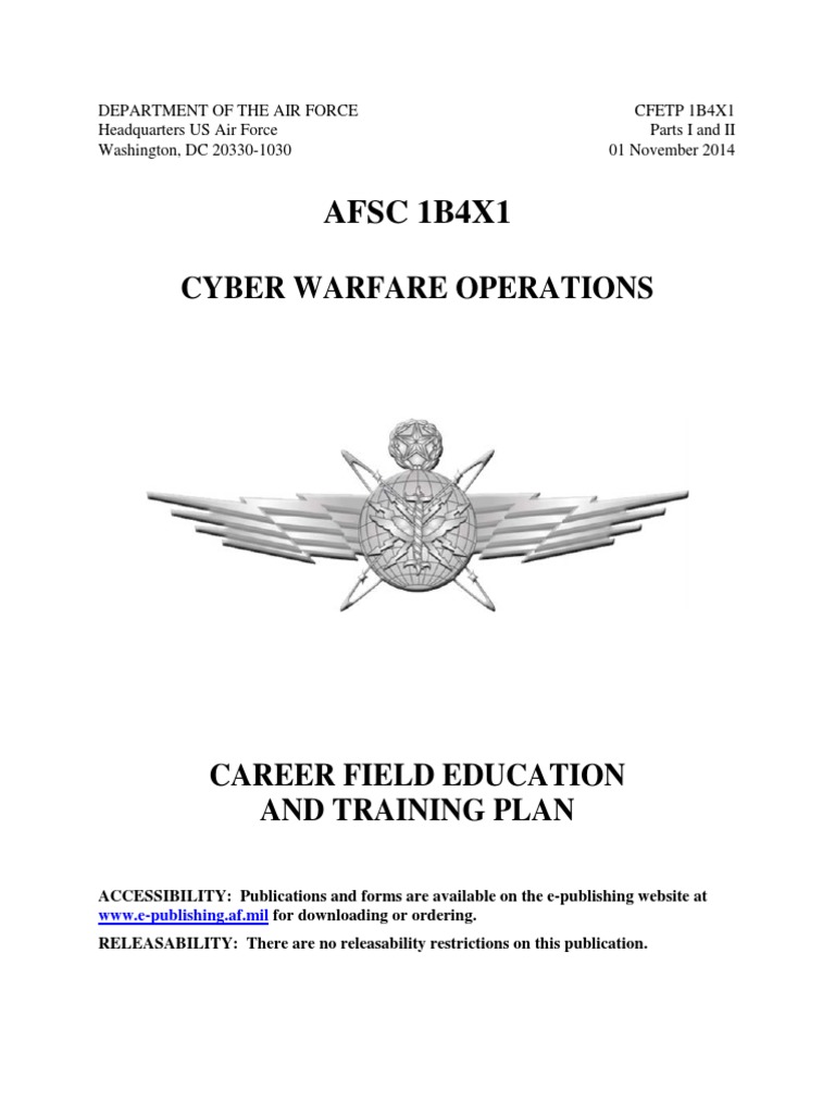 USAF Cyber Warfare Operations Education and Training Plan | Download ...