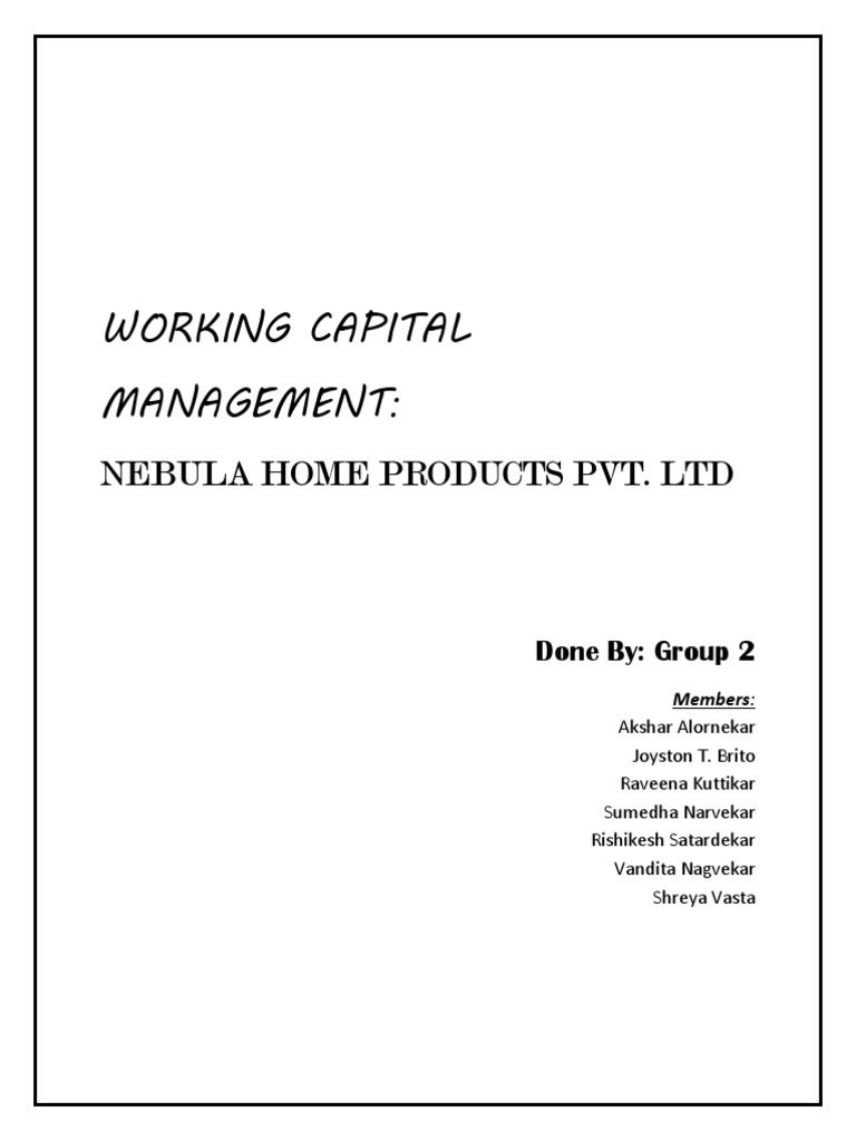 Working Capitak Management | PDF | Credit (Finance) | Inventory