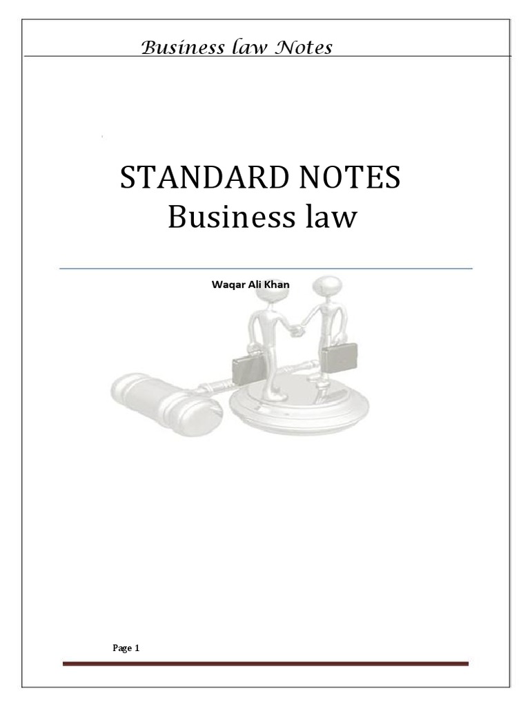 Business Law Notes | PDF | Guarantee | Jurisprudence