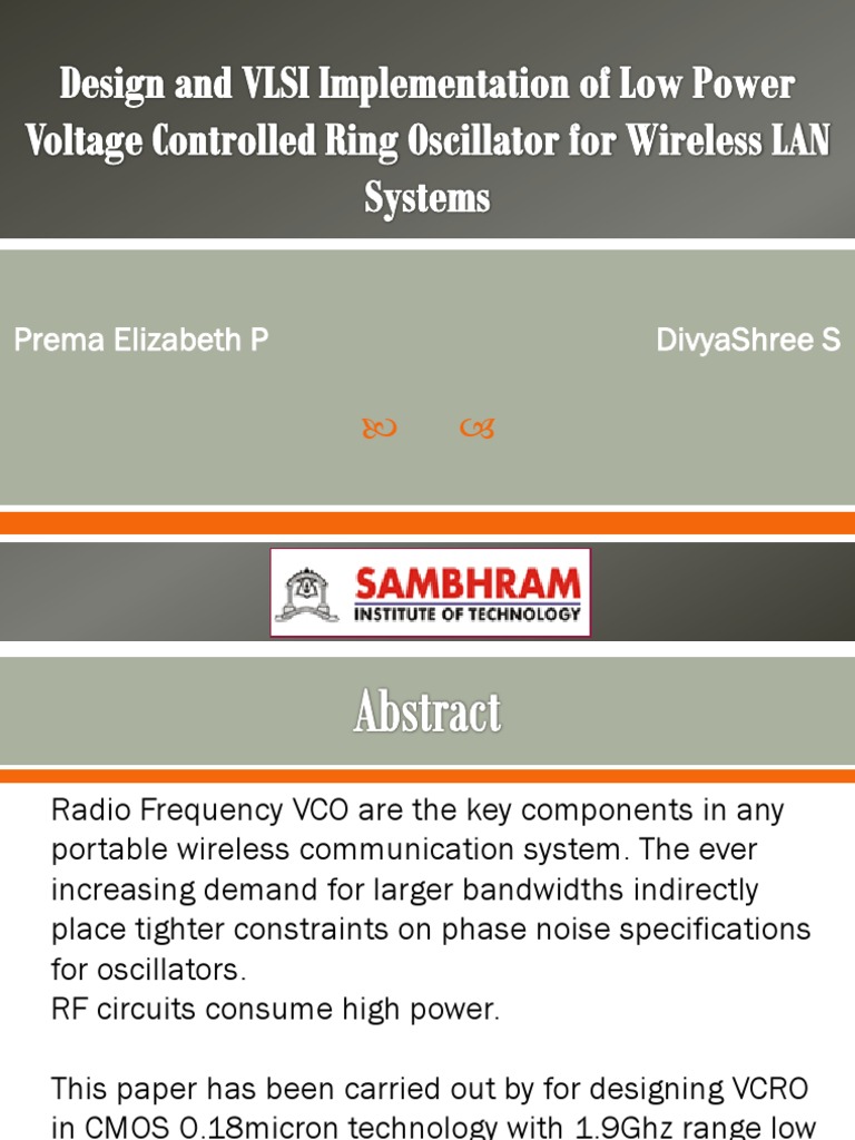 Design and VLSI Implementation of Low Power Voltage Controlled Ring ...