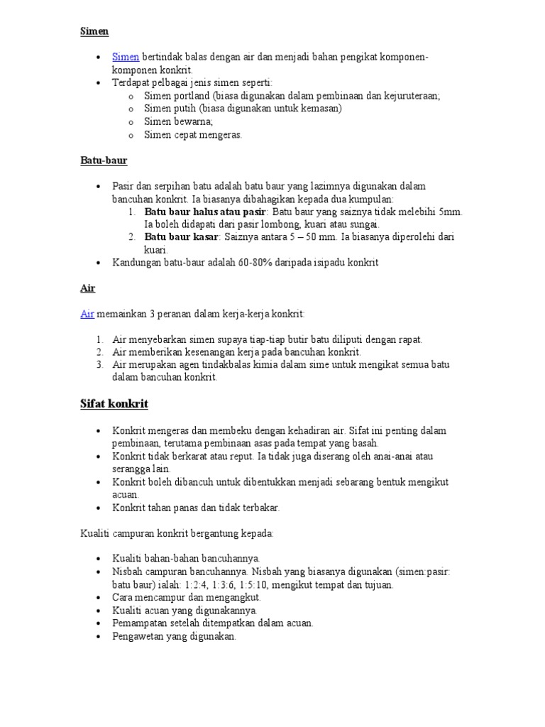 Nisbah dan Jenis Bancuhan Konkrit | PDF