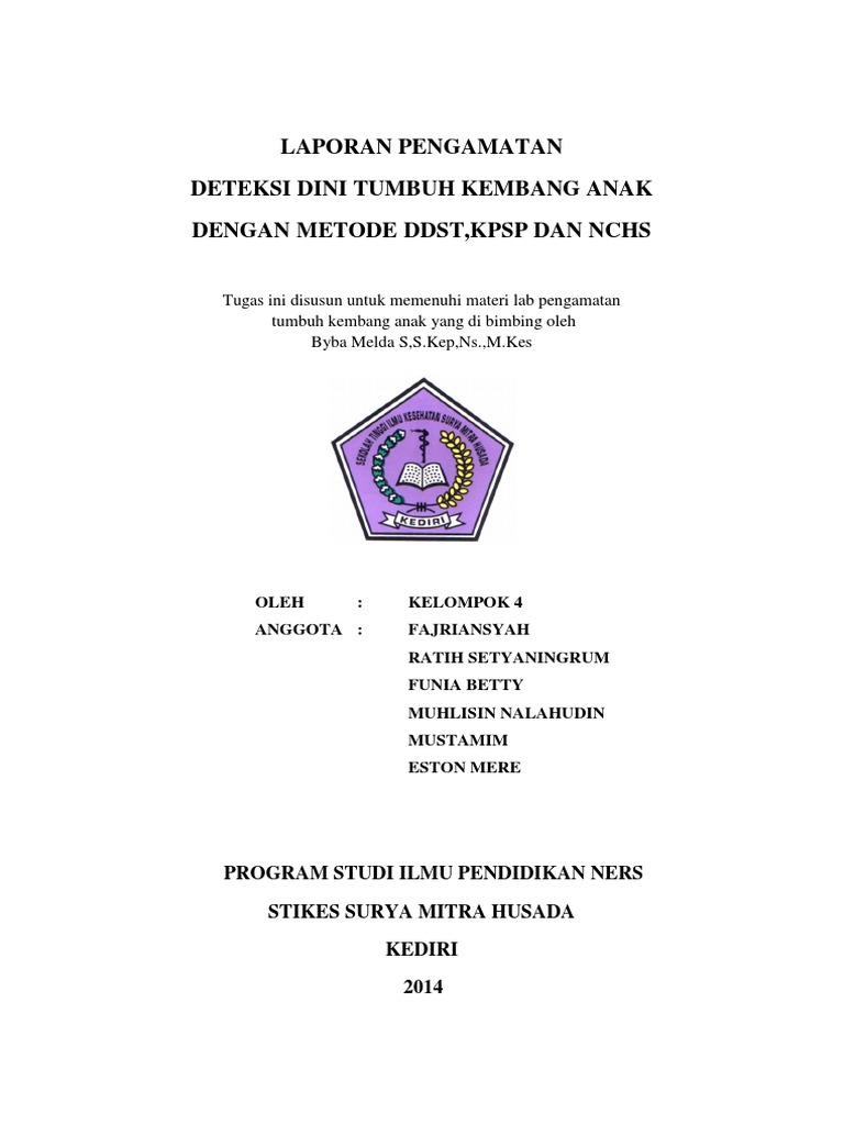 Deteksi Dini Tumbang Anak Dengan Metode DDST, KPSP, Dan NCHS | PDF