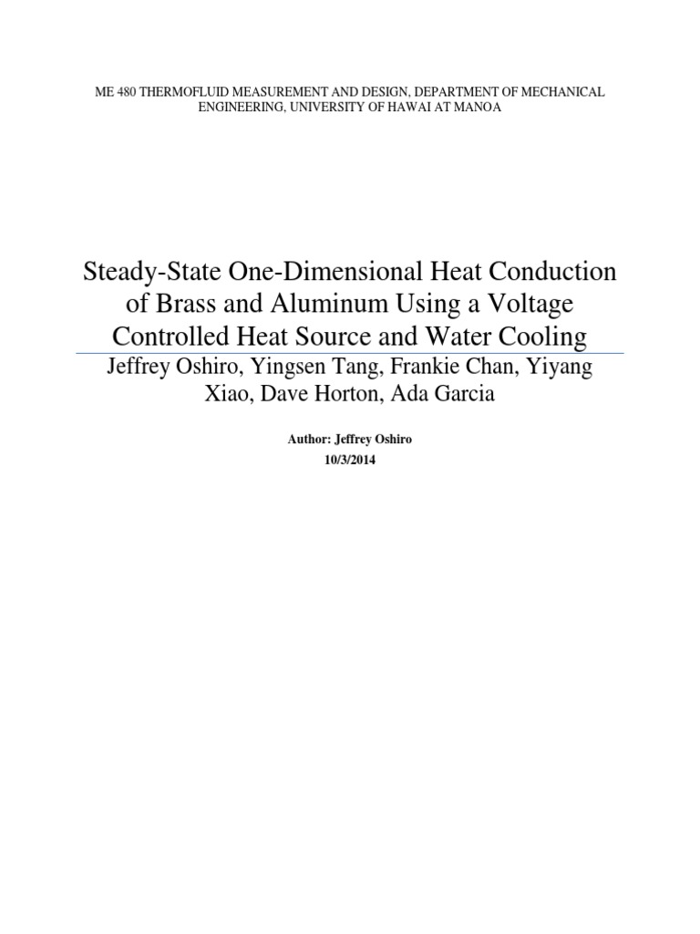 Linear Heat Conduction Lab | PDF | Thermal Conduction | Thermal ...