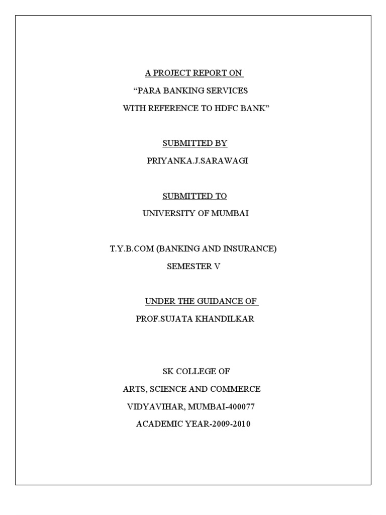 A Project Report On | PDF | Credit Card | Debit Card