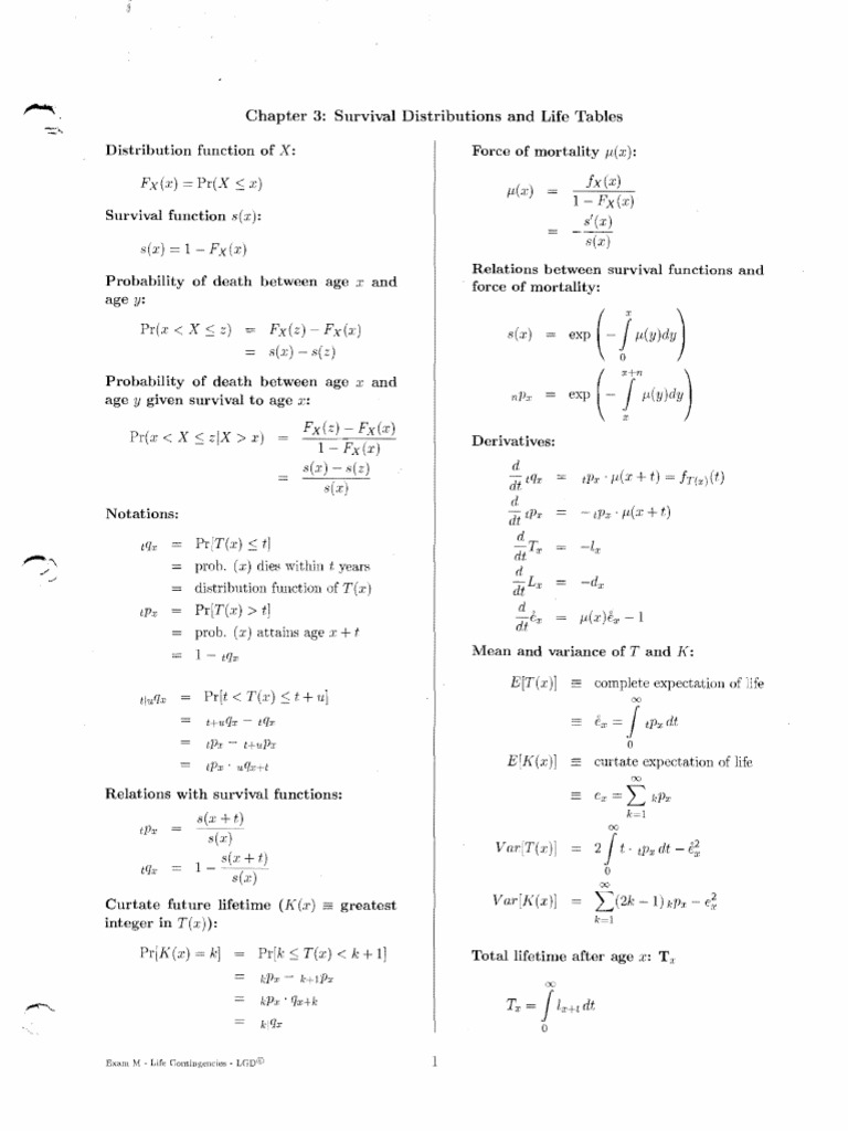 MLC Formulas | PDF | Probability Density Function | Applied Mathematics