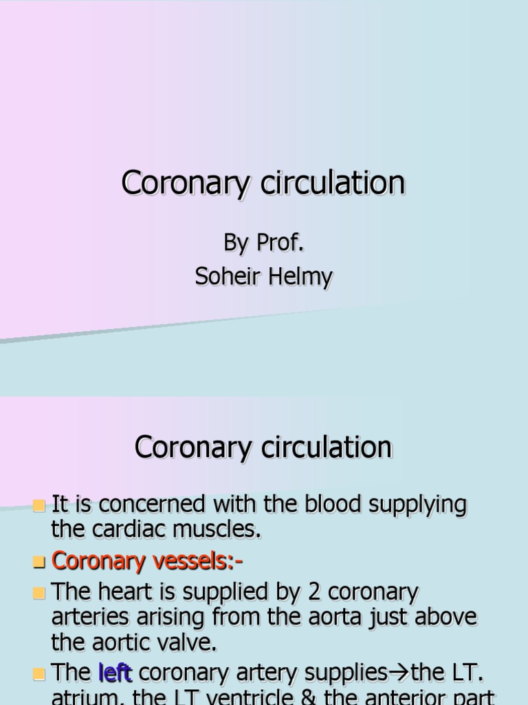 03-07 Lecture Coronary Circulation | PDF | Coronary Circulation | Heart
