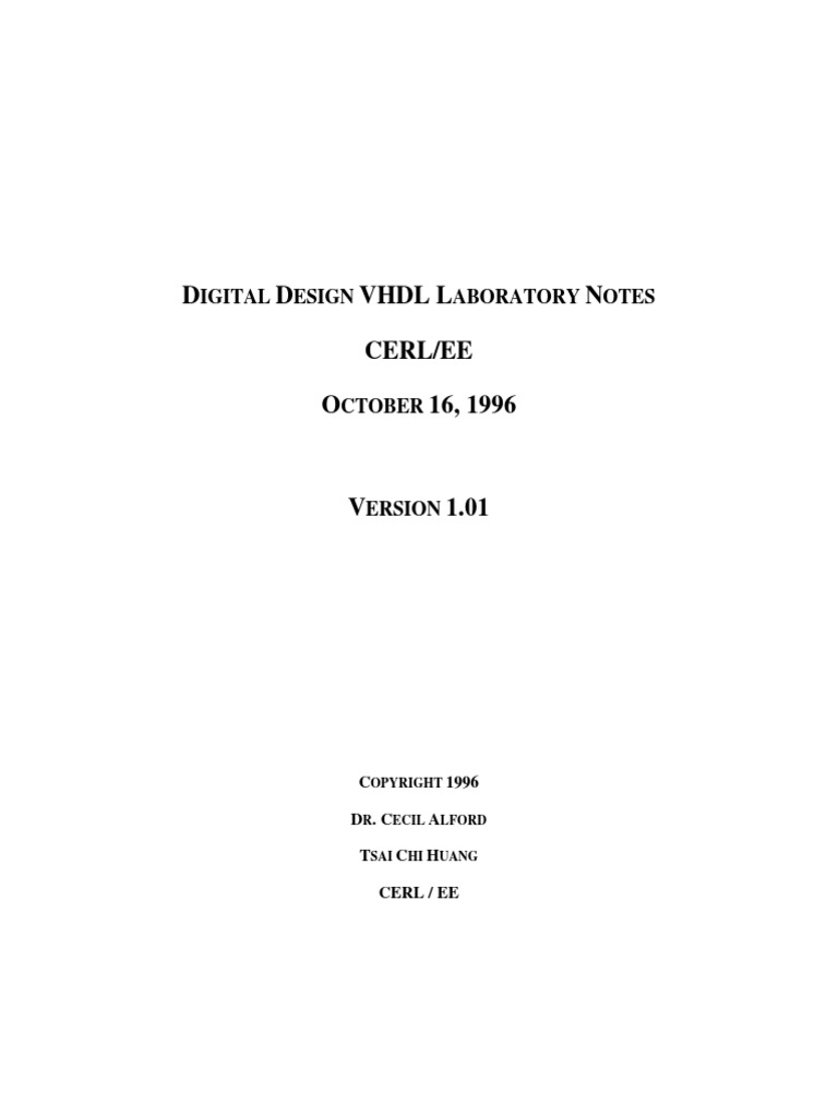 Alford C.digital Design VHDL Laboratory Notes.1996 | PDF | Vhdl ... Alford C.digital Design VHDL Laboratory Notes.1996 | PDF | Vhdl ...