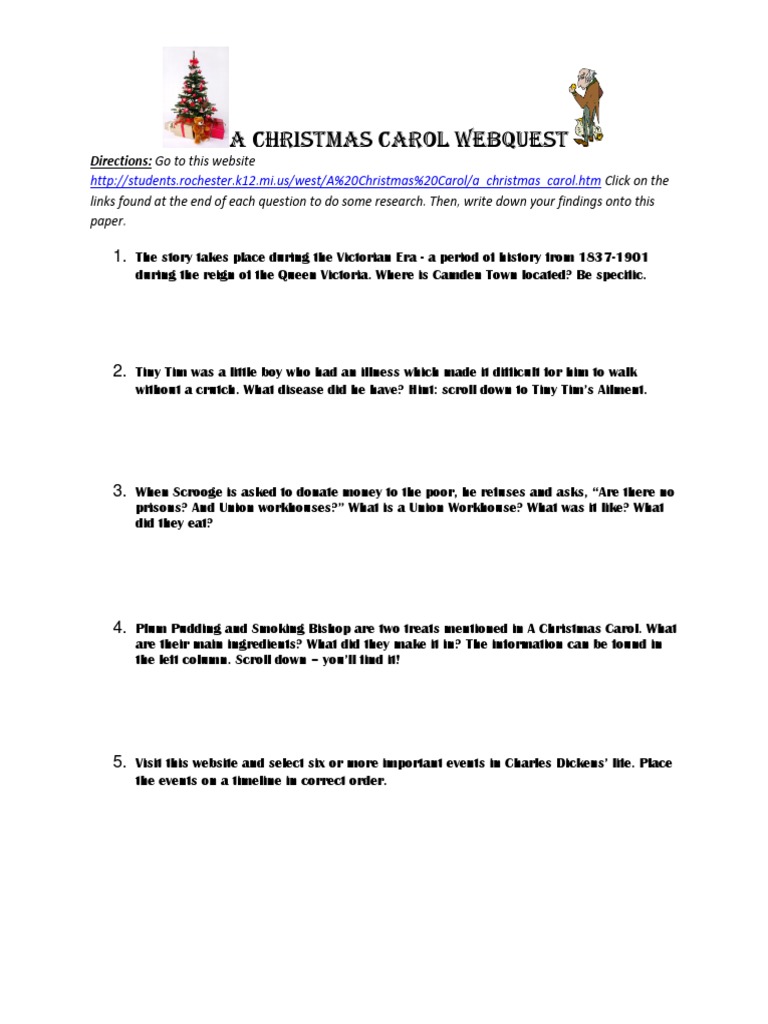 A Christmas Carol Webquest Guide | PDF