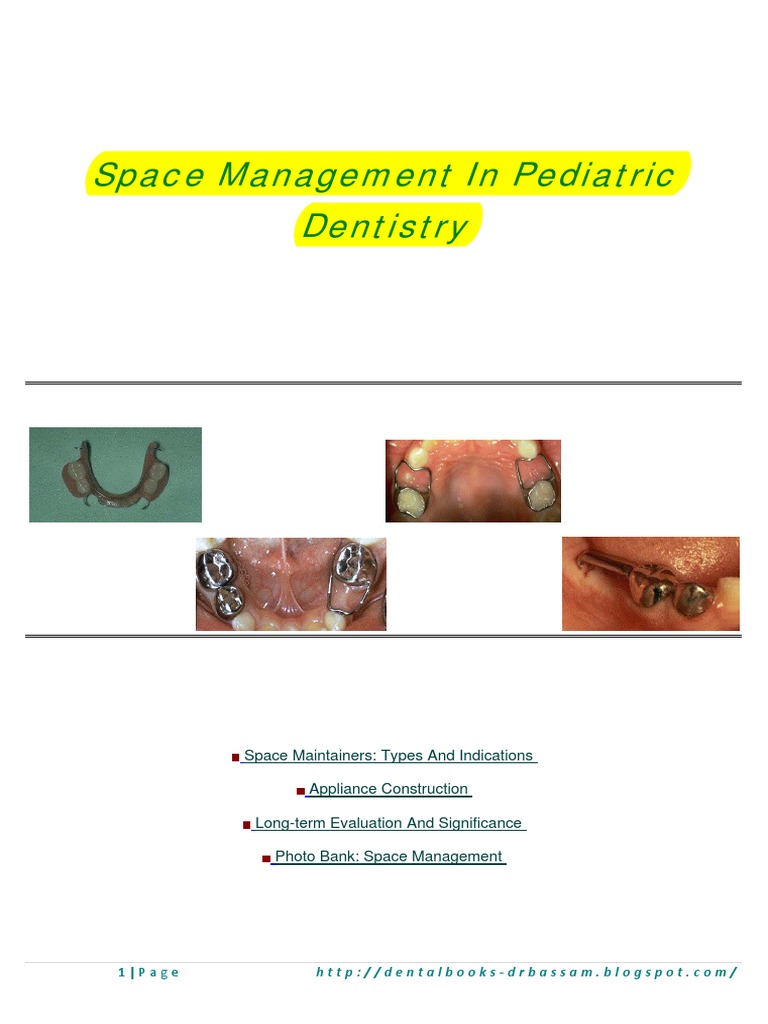 Space Management In Pediatric Dentistry Pdf Orthodontics Dentistry