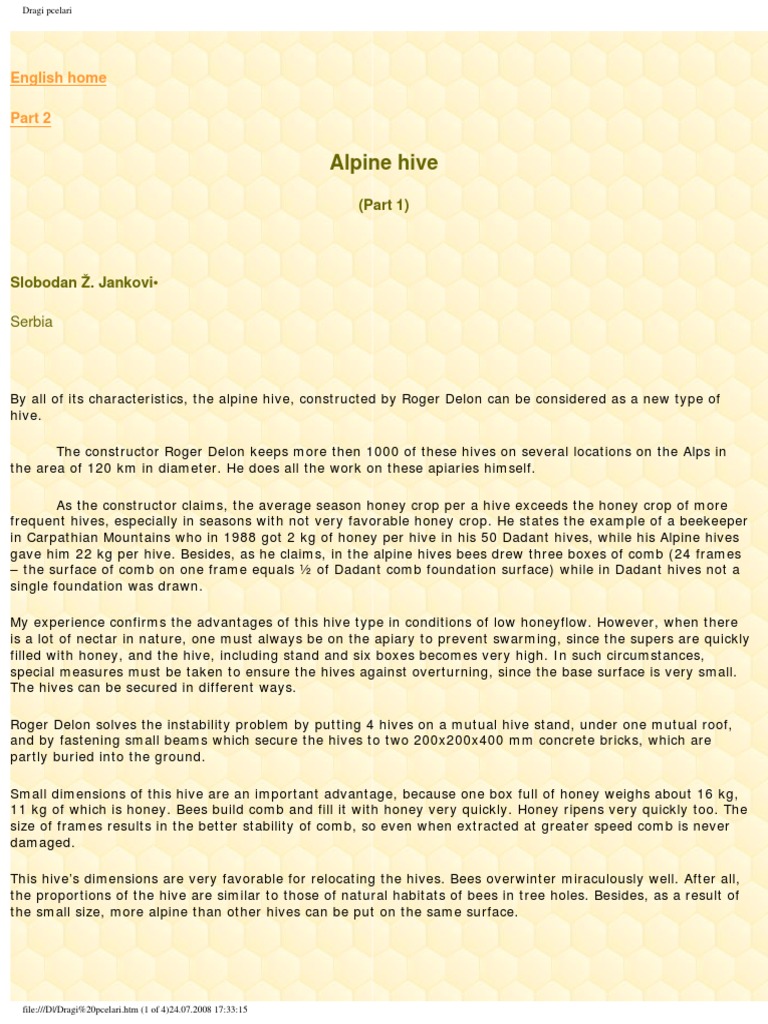 Alpine Hive | Download Free PDF | Beehive | Beekeeping