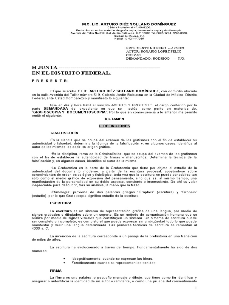 Peritaje en Grafoscopia y Documentoscopia Completo. | Perito | Escritura