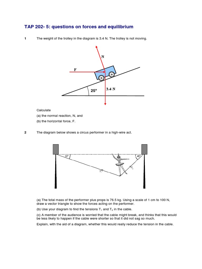 Forces and Equilibrium Questions | PDF | Force | Physical Quantities