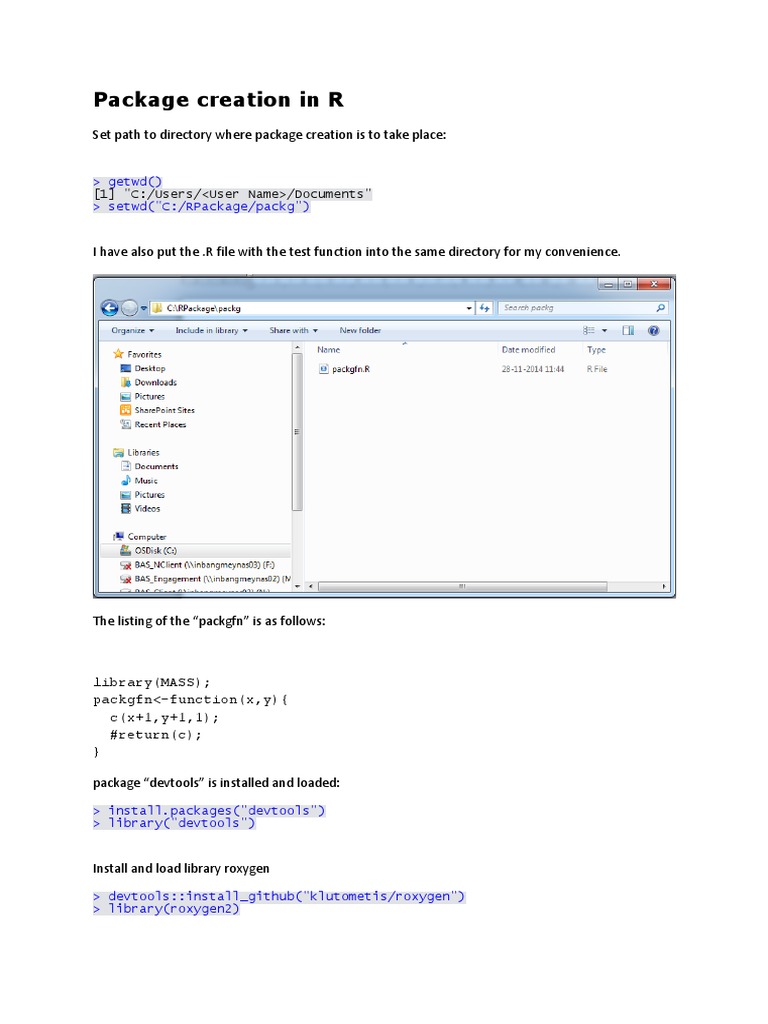 R - Package Creation and Installation | PDF | Library (Computing) | Directory (Computing)