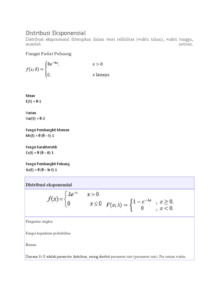 Distribusi Eksponensial | PDF