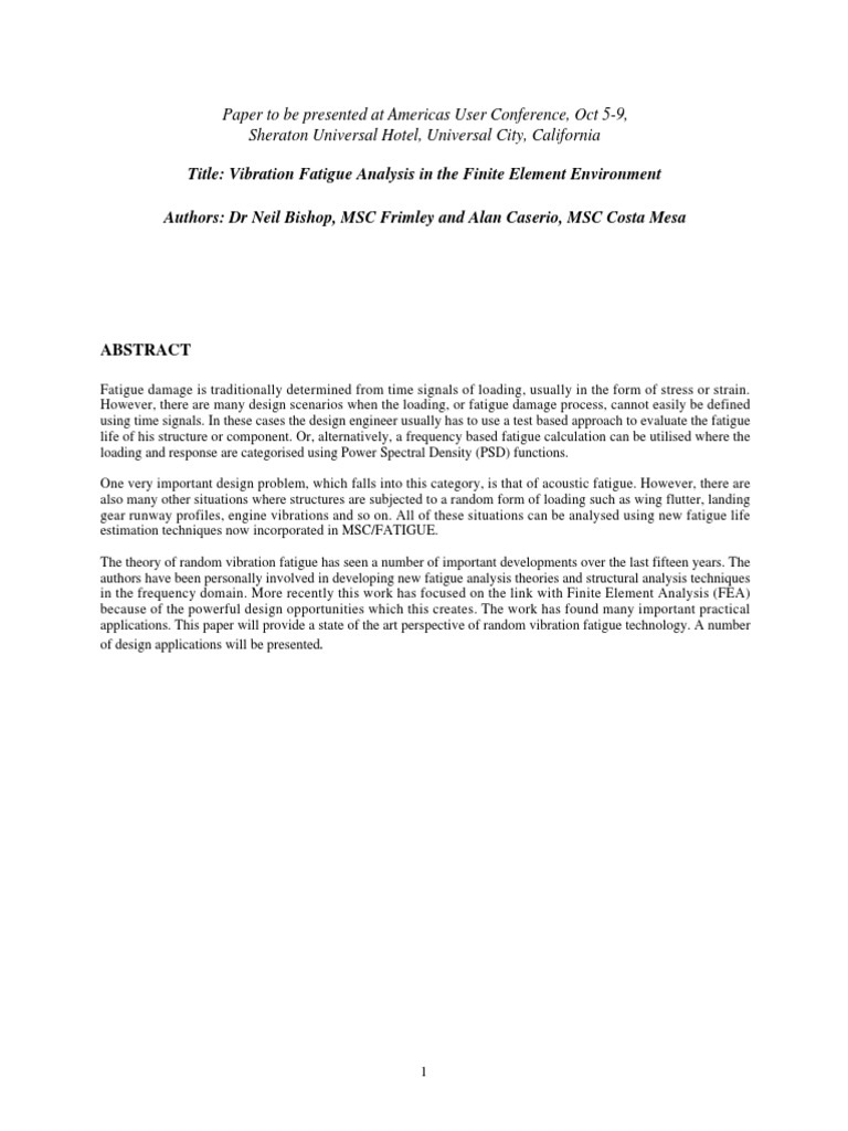 Fatigue Random | PDF