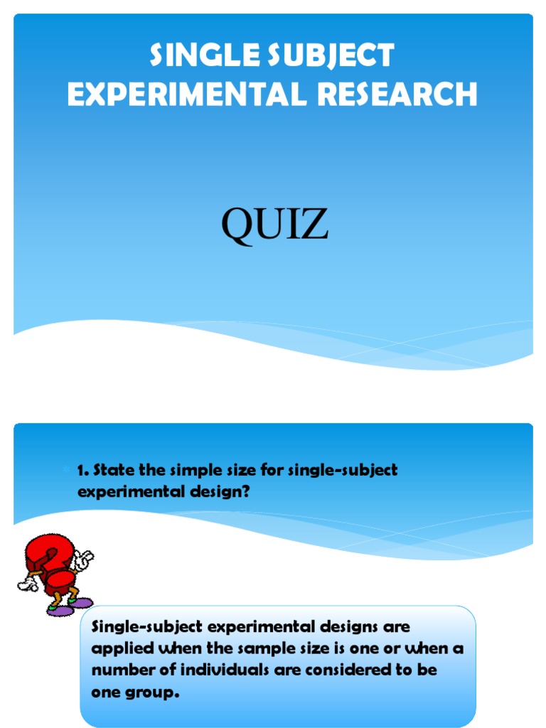 Single-Subject Experimental Design Quiz | PDF | Design Of Experiments ...